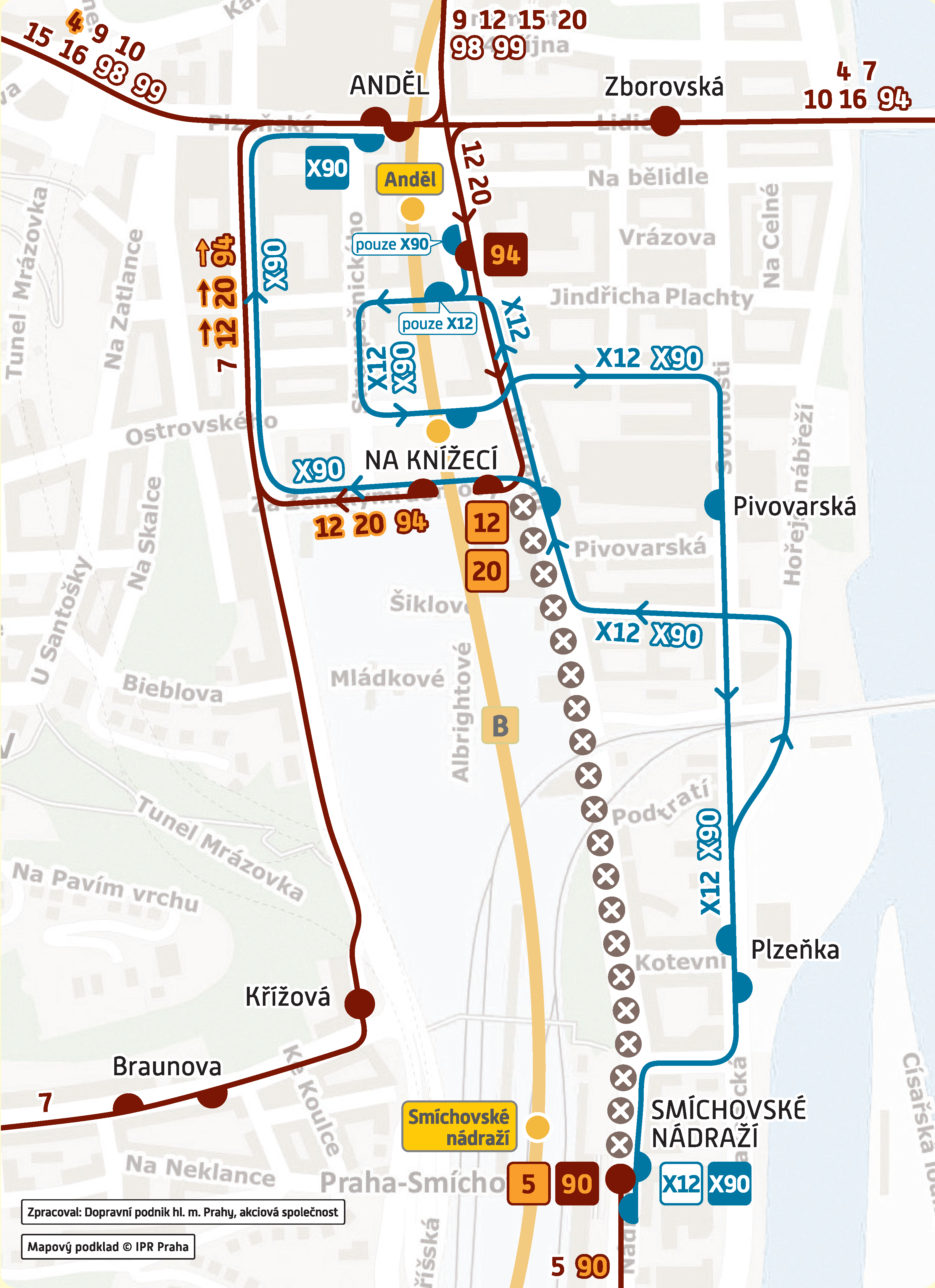 Dopravní opatření na komunikaci Nádražní - Praha - MHMP